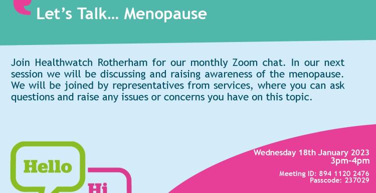 Let's Talk Menopause: Event Write-Up | Healthwatch Rotherham